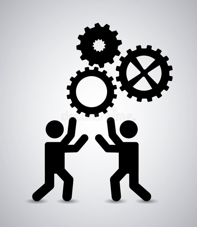 Trabajo en equipo ilustración del vector. Ilustración de silueta - 31092669