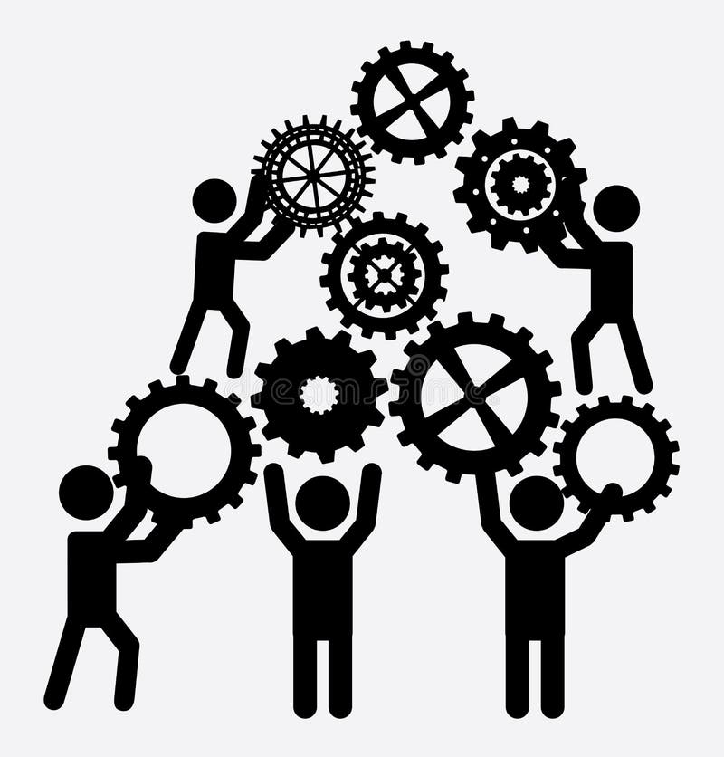 Elementos Del Trabajo En Equipo Ilustración del Vector - Ilustración de ...
