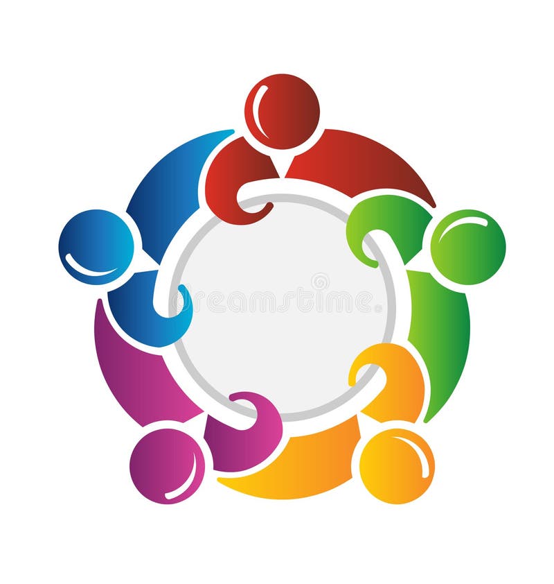 Logotipo Entrelazado Círculo Del Trabajo En Equipo 5 Ilustración del ...