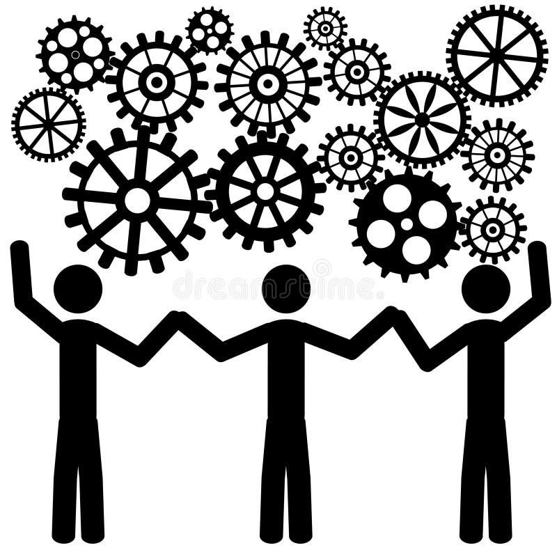 Trabajo En Equipo Con Los Engranajes Ilustración del Vector ...