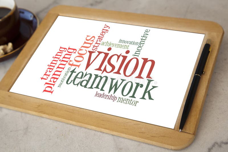 Trabajo En Equipo De Vision Foto de archivo - Imagen de madera, palabra ...