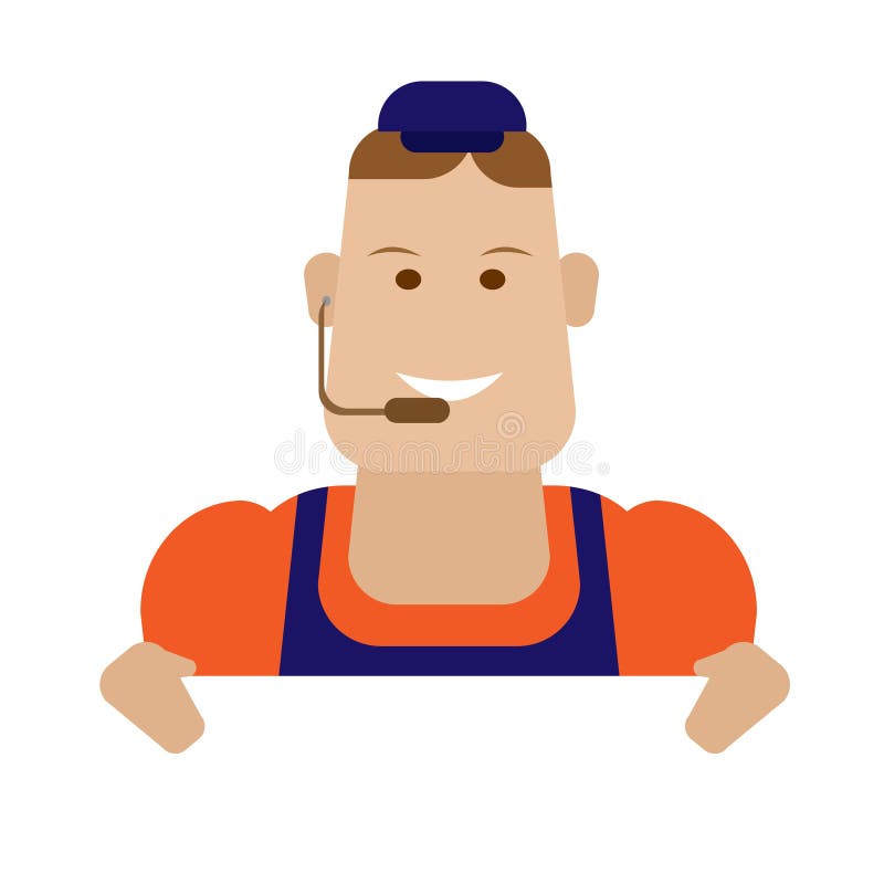 Trabalhador do operador ilustração do vetor. Ilustração de gerente ...
