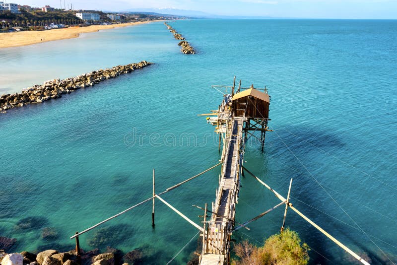 Trabucco di Celestino stock photo. Image of trabucco - 267303082