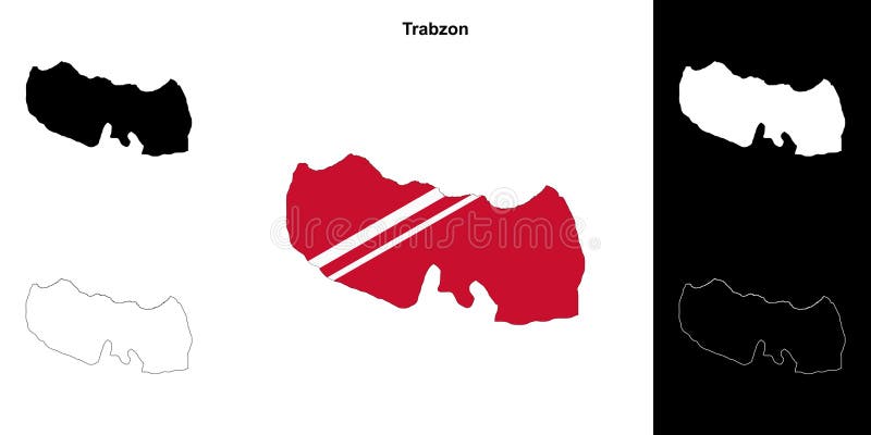 Trabzon outline map stock vector. Illustration of region - 323686878