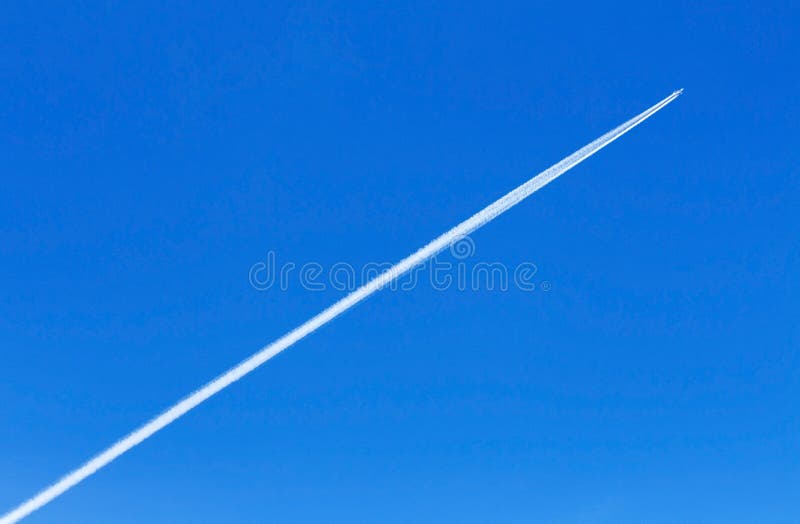 Trace of an airplane stock image. Image of contrail, trace - 18892707