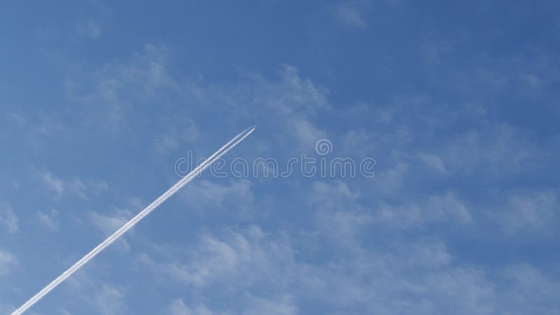 Trace of an Airplane Flying High in the Sky Stock Video - Video of ...