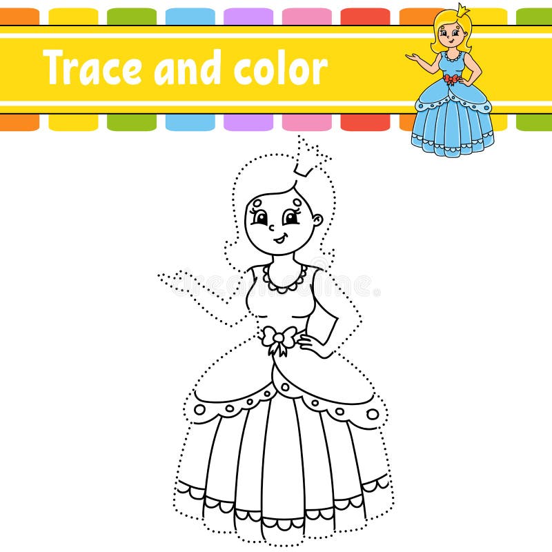 Trace and Color. Coloring Page for Kids. Handwriting Practice ...