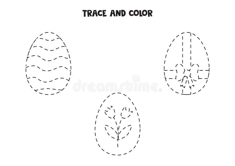 Eggs Trace Worksheet Stock Illustrations – 89 Eggs Trace Worksheet ...
