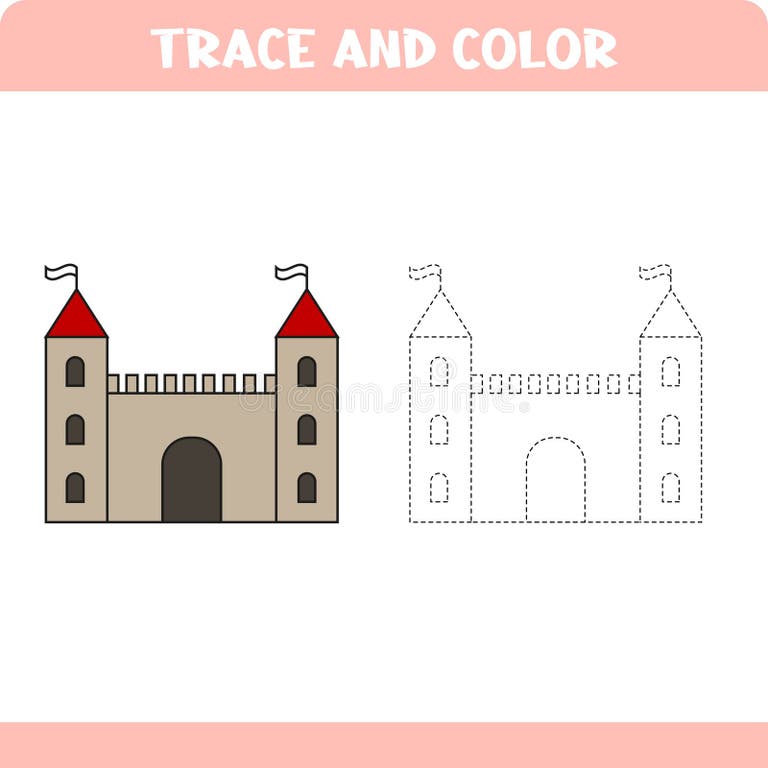 Tracing Objects. Activity Color Pages Stock Vector - Illustration of ...