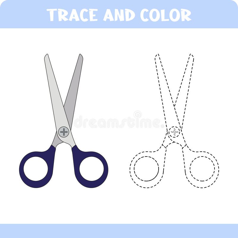 Tracing Objects. Activity Color Pages Stock Vector - Illustration of ...