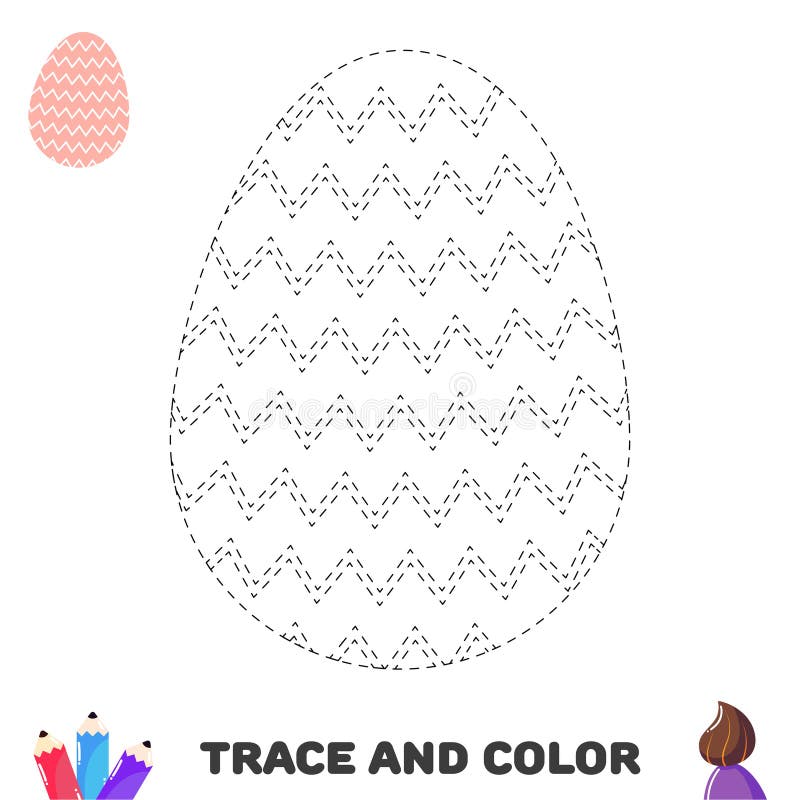 Trace and Color Easter Egg with Zig Zag Pattern. Handwriting Practice ... Trace and Color Easter Egg with Zig Zag Pattern. Handwriting Practice ...
