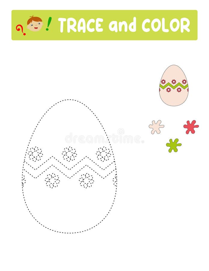 Trace and Color . Entertainment for Children. Training Sheet. Worksheet ...