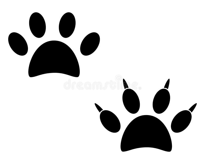 Trace of a dog on white stock vector. Illustration of silhouette ...