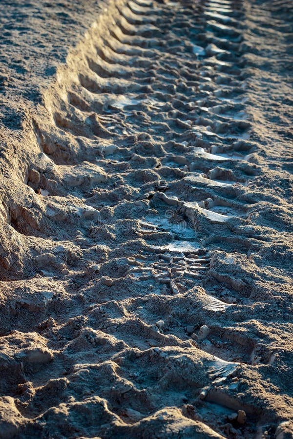 A trace on the dusty road. stock photo. Image of southern - 97321134