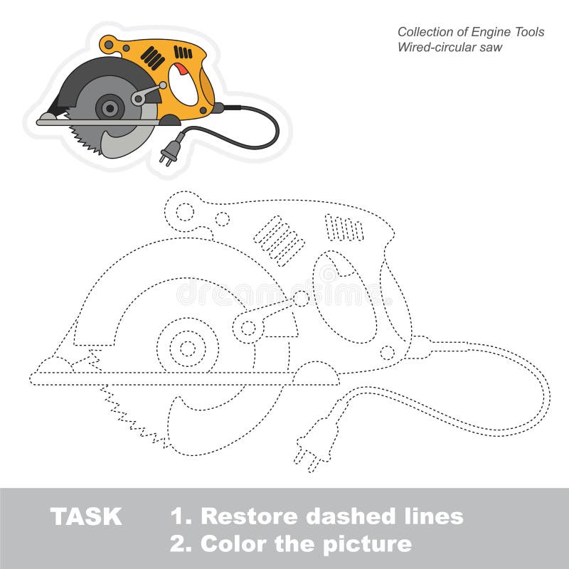 Trace Game for Engine Tool. Object from Set of Power Tools. Stock ...