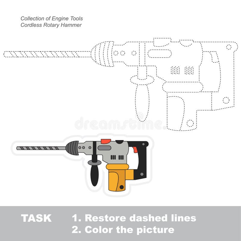 Trace Game for Engine Tool. Object from Set of Power Tools. Stock ...