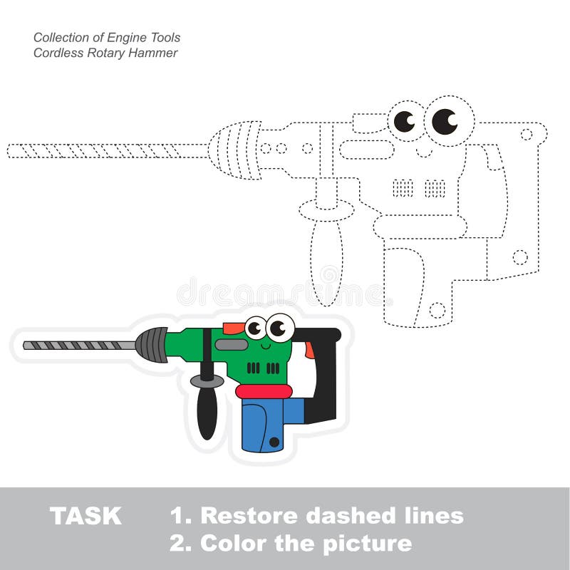 Trace Game for Engine Tool. Object from Set of Power Tools. Stock ...