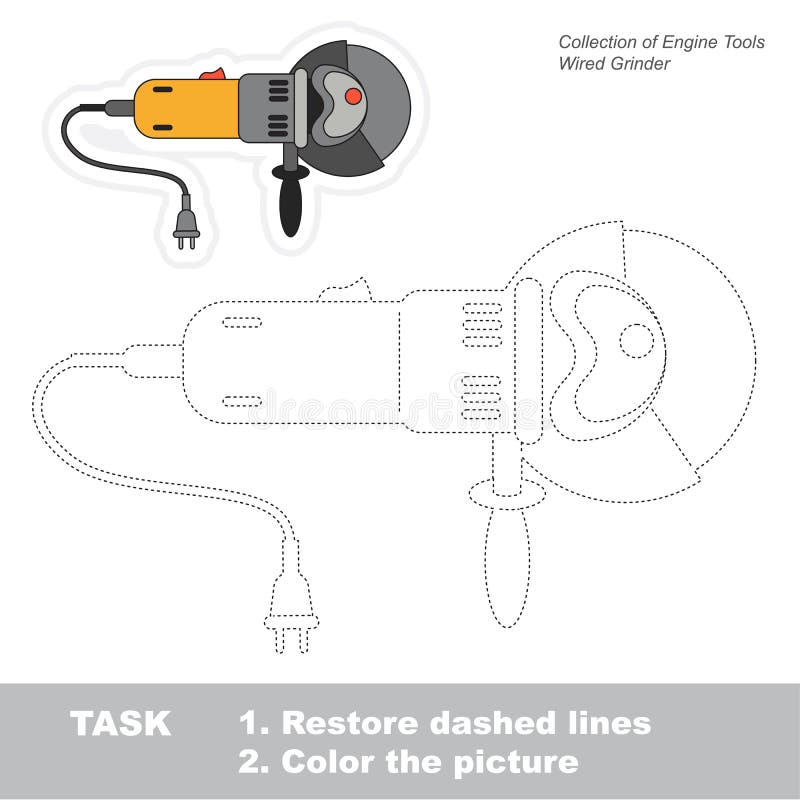 Trace Game for Engine Tool. Object from Set of Power Tools. Stock ...