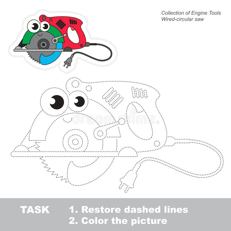 Trace Game for Engine Tool. Object from Set of Power Tools. Stock ...
