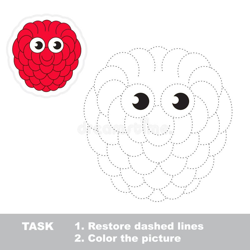Funny Raspberry Cartoon. Page To Be Colored. Stock Vector ...