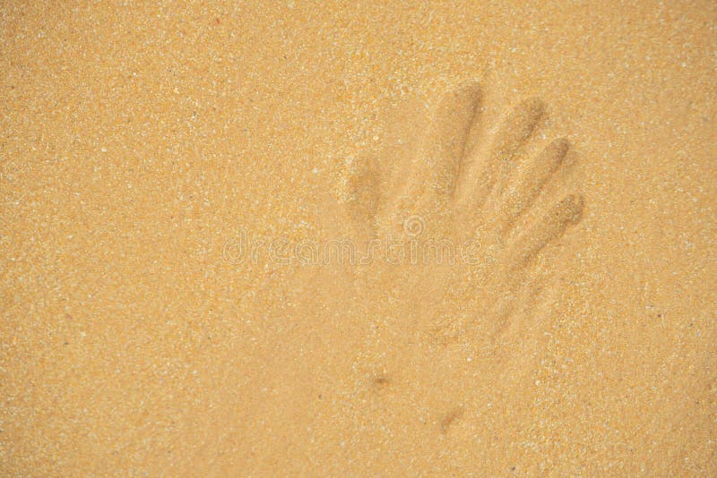 The Trace of a Hand on the Sand Stock Image - Image of imprint, travel ...