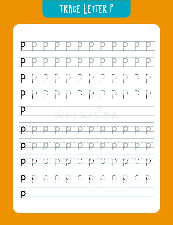 Trace Letter P Practice Sheet Educational Worksheet for Kids Preschool ...