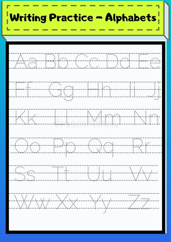 Trace the Letters Alphabets Worksheet for Kindergarten Preschool. Upper ...