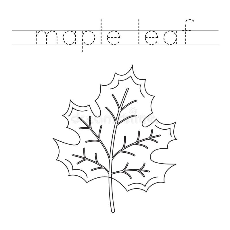 Trace the Letters and Color Maple Leaf. Handwriting Practice for Kids ...