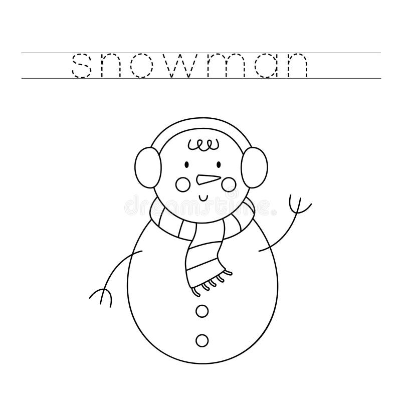 Trace the Letters and Color Snowman. Handwriting Practice for Kids ...