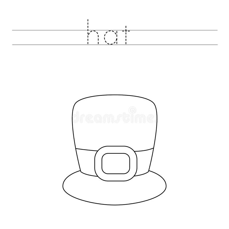 Trace the Letters and Color Top Hat. Handwriting Practice for Kids ...