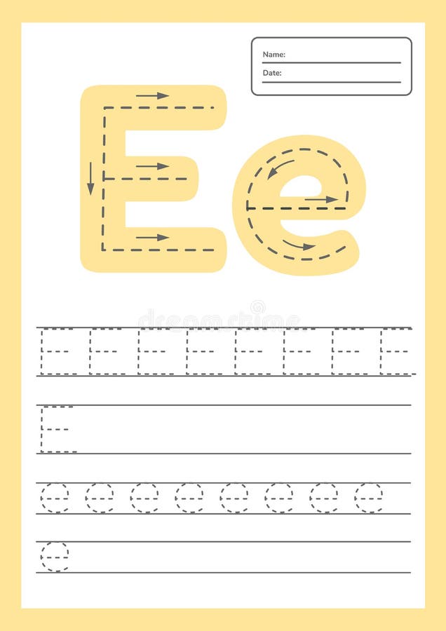 Trace Letters Worksheet A4 for Kids Preschool and School Age. Stock ...