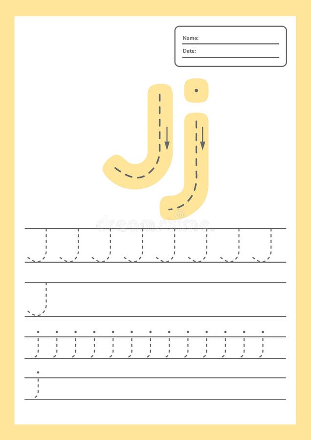 Trace Letters Worksheet A4 for Kids Preschool and School Age. Stock ...