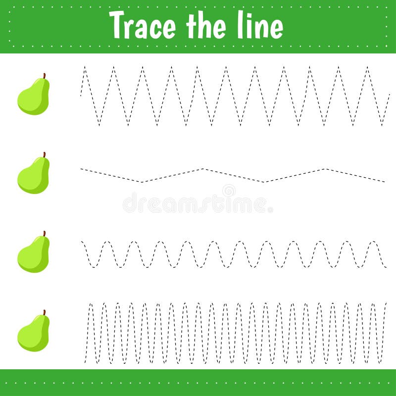 Trace the Line. Ducational Game for Children Stock Vector ...