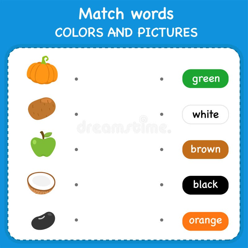 Trace and Match Words with Pictures. Educational Worksheet for ...