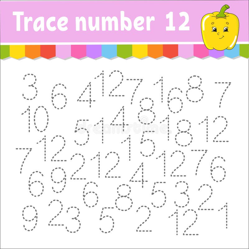 Trace Number . Handwriting Practice. Learning Numbers for Kids ...