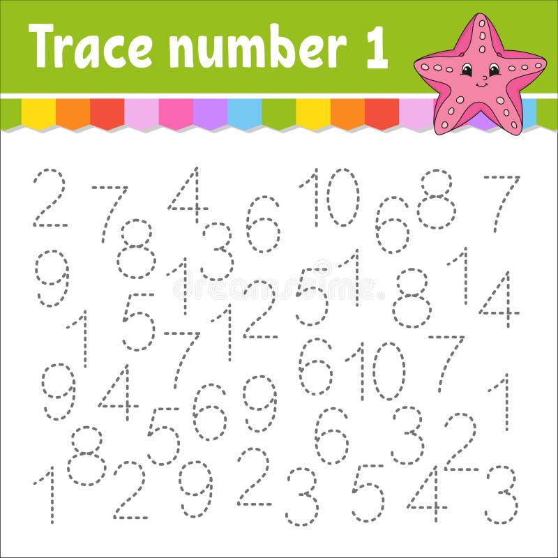 Trace the Number. Tracing Number with Rubber Duck Stock Vector ...