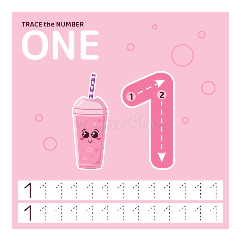 Trace Number Eight. Learning To Count and Write. Stock Vector ...