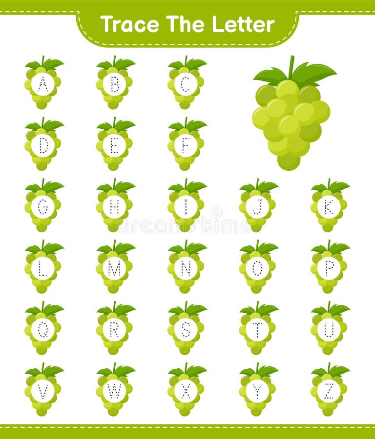 Trace the Number. Tracing Number with Grape. Educational Children Game ...