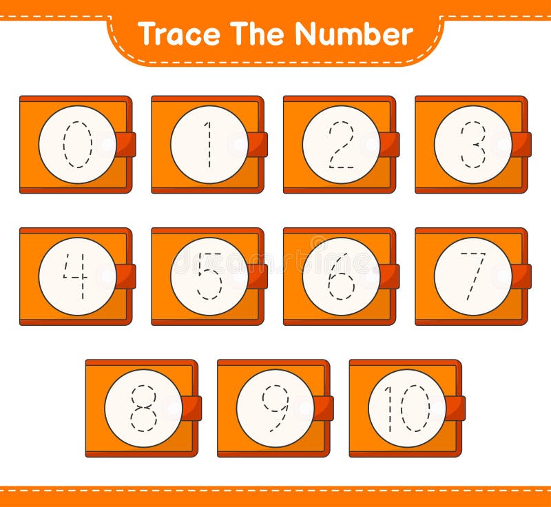 Trace the Number. Tracing Number with Wallet Stock Vector ...