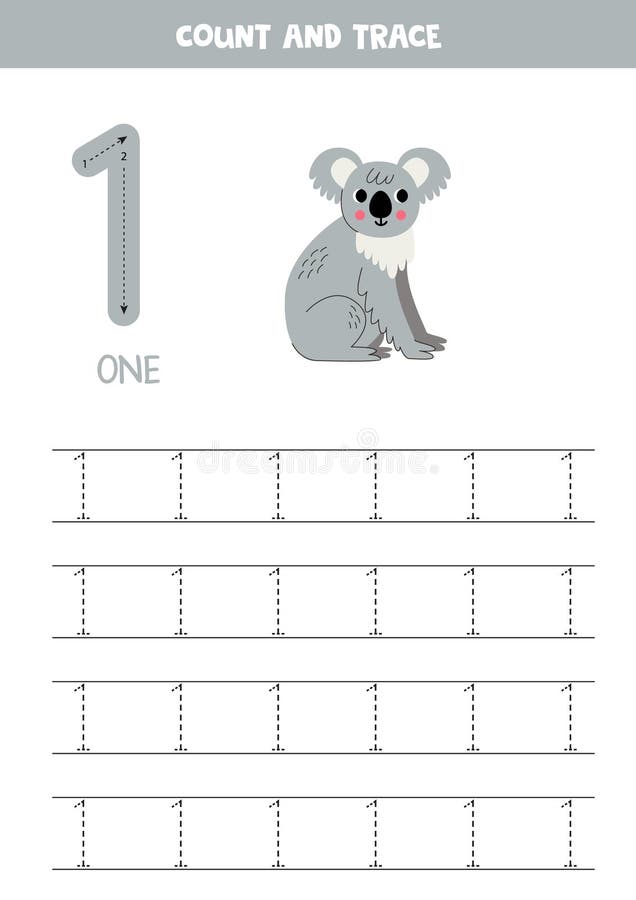 Trace Numbers. Number 3 Three. Cute Cartoon Foxes Stock Vector ...