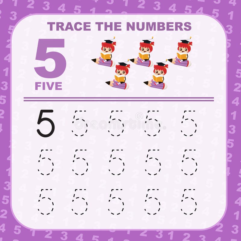 Trace and Write Number for Children. Exercise for Children To Recognize ...