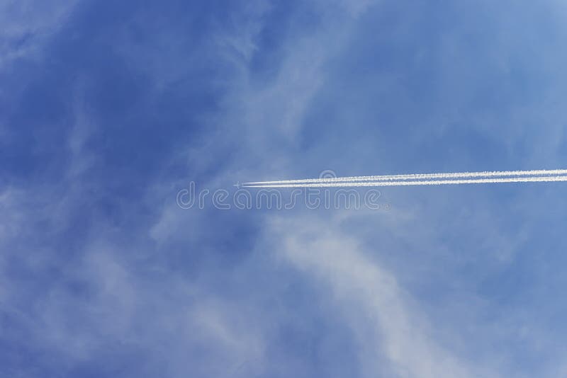 Trace of the Plane in the Sky Stock Image - Image of speed, trail ...