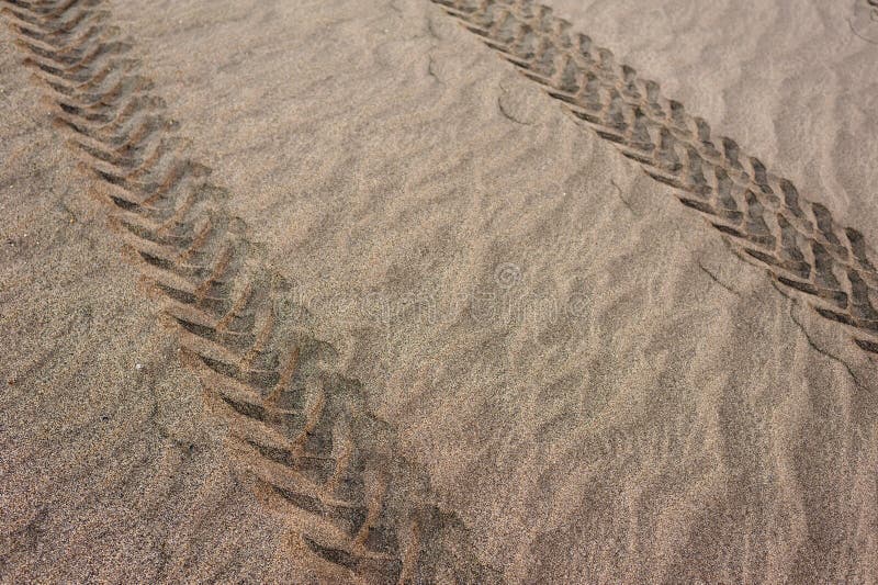 A Trace from the Tread on the Sand. Stock Image - Image of coast ...