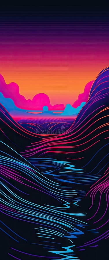 Trace the Waves To Infinity with Fine Gritty Texture. Stock ...