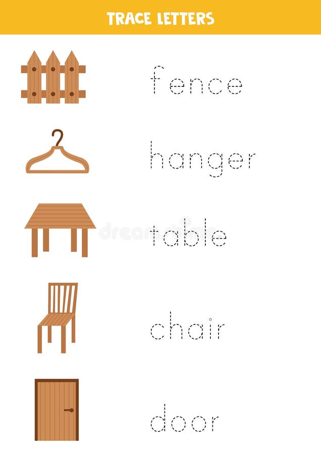 Trace Words. Educational Game for Kids. Farm Animals. Stock Vector ...