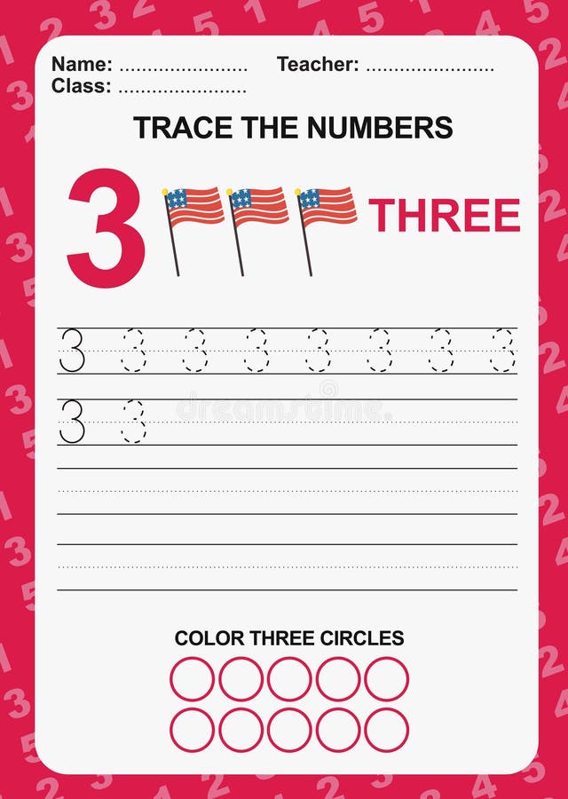 66 Trace the Numbers stock illustration. Illustration of education ...