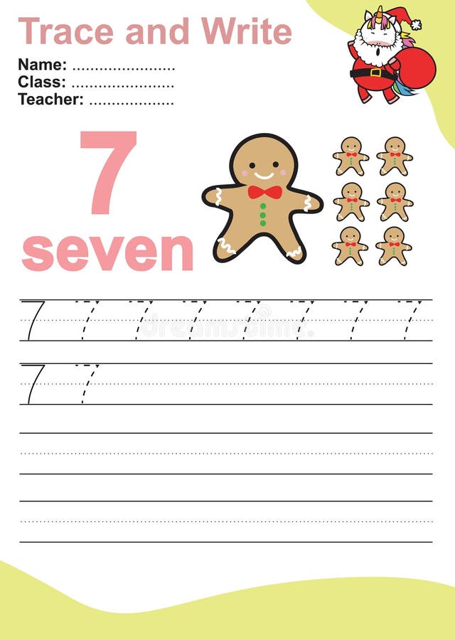 Trace and Write Number for Children. Exercise for Children To Recognize ...