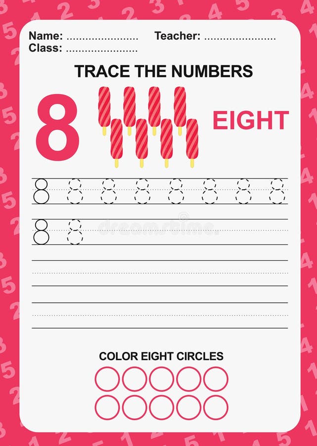 Trace and Write Number for Children Recognize Number Stock Vector ... Trace and Write Number for Children Recognize Number Stock Vector ...