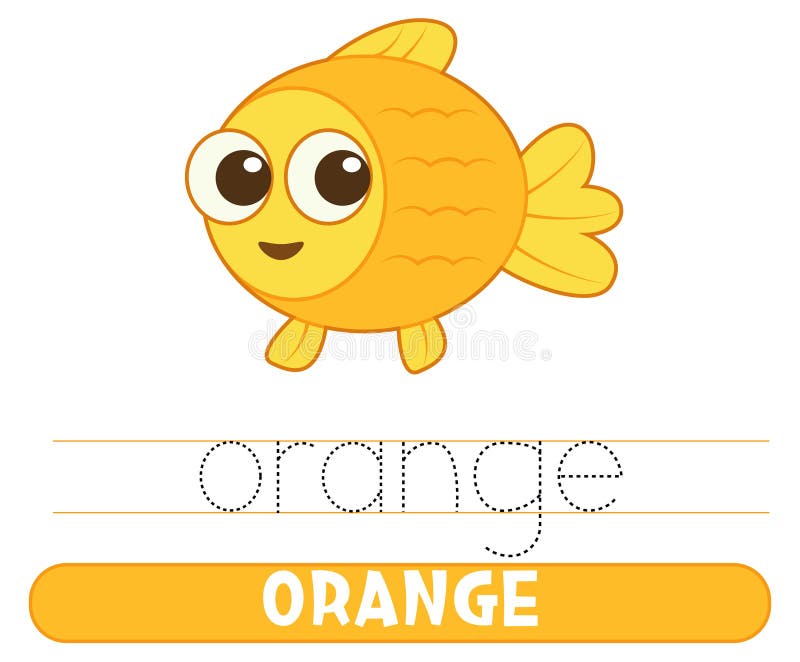 Trace and Write Word Orange. Handwriting Practice. Learning Colors ...