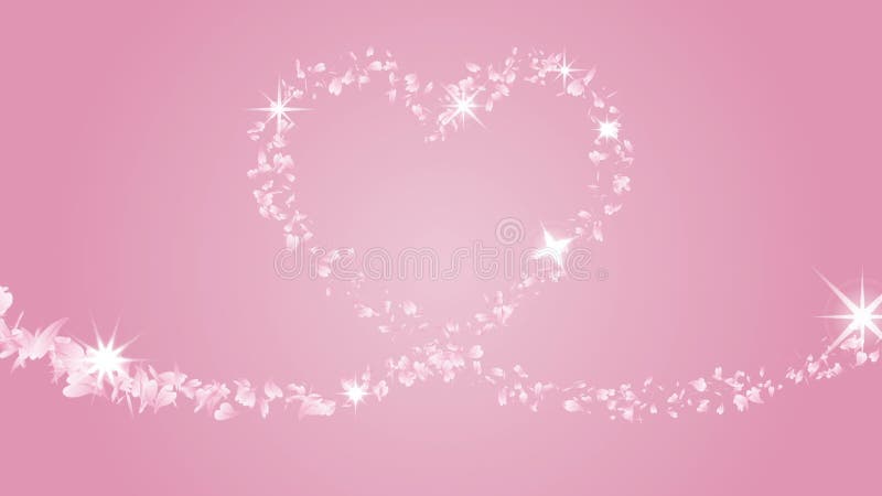 Traced Heart Shape by Particle Petals -Pink Color Stock Footage - Video ...